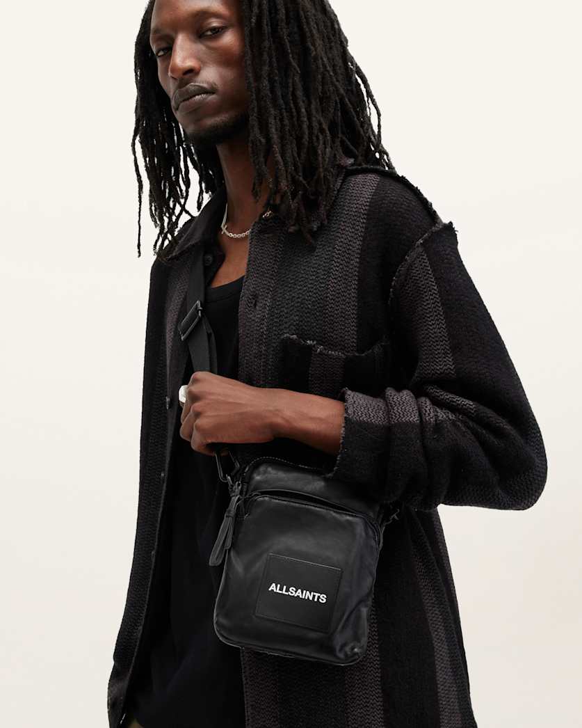 Falcon Leather Pouch Bag Black | ALLSAINTS